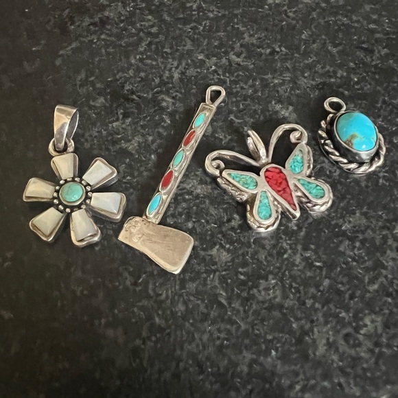Vintage | Jewelry | Vintage Bundle Of Sterling Silver Turquoise Charms ...